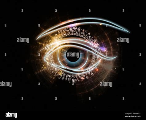 Design Composed Of Eye Outlines Numbers Fractal And Abstract Design