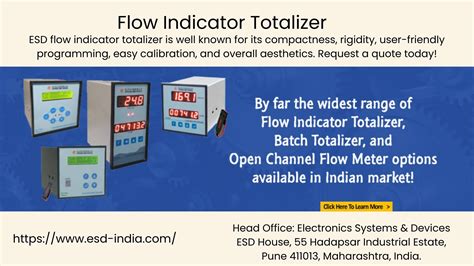 flow indicator totalizer electronics systems and devices esd