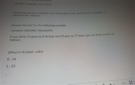 Solved Variable Variable 1 Dword 14253647h Assuming That