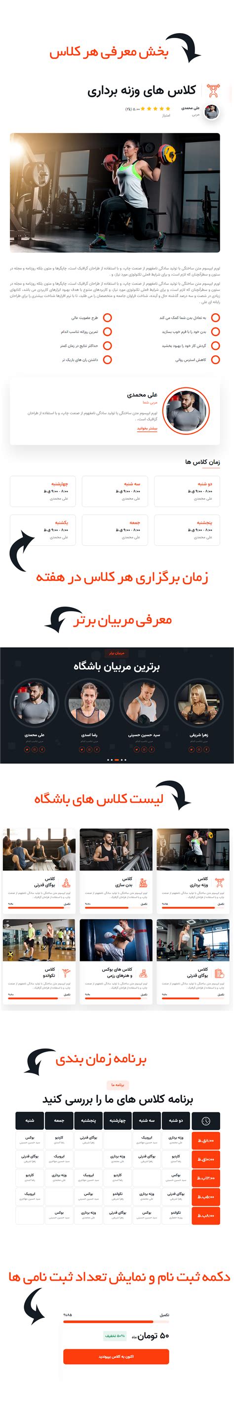 قالب Fithub، قالب باشگاه ورزشی راست چین