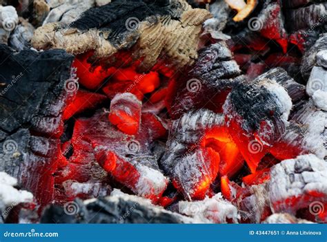 Glowing Embers In The Ash Closeup Stock Image Image Of Light Bright