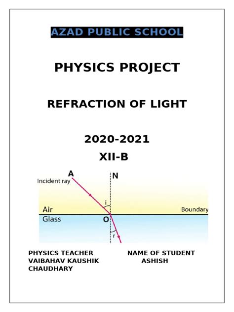 Refraction Of Light Pdf Refractive Index Refraction