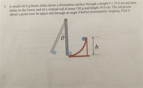 Solved A Small G Block Slides Down A Frictionless Chegg