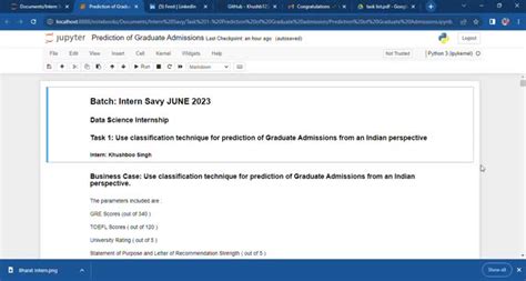 Khushboo Singh On Linkedin Task Internsavy Internship Datascience