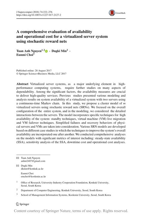 A Comprehensive Evaluation Of Availability And Operational Cost For A Virtualized Server System