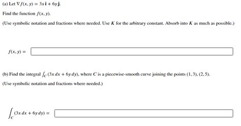 solved a ﻿let gradf x y 3xi 6yj find the function
