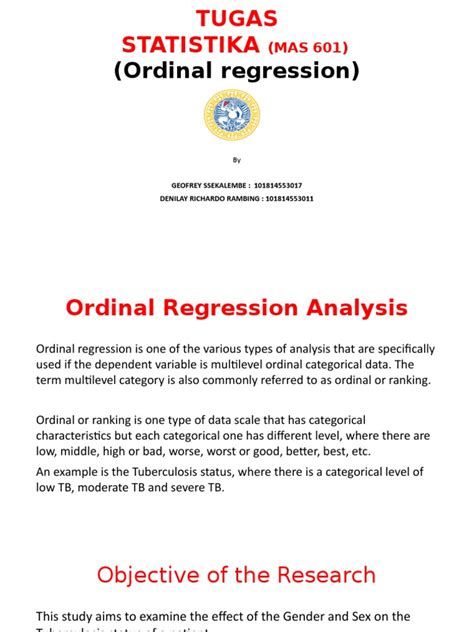 Presentation Ordinal Regression Pdf P Value Dependent And Independent Variables