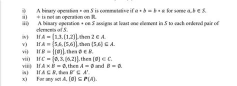 I A Binary Operation On S Is Commutative If Ab