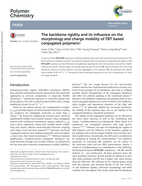 Pdf The Backbone Rigidity And Its Influence On The Morphology And