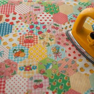 Hexagon Patchwork Pattern Cotton Fabric Cm X Cm X Etsy