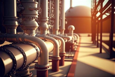 Premium Ai Image Background With Shiny Factory Pipes Industrial