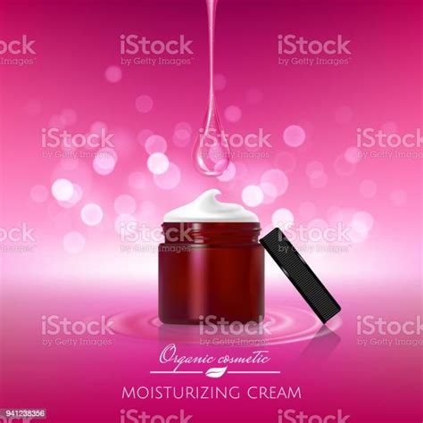 광고 카탈로그 잡지에 대 한 미용 제품에 대 한 포스터 화장품 패키지의 벡터 디자인입니다 보습 크림 젤 마스크 비 타와 바디 로션 3차원 형태에 대한 스톡 벡터 아트 및