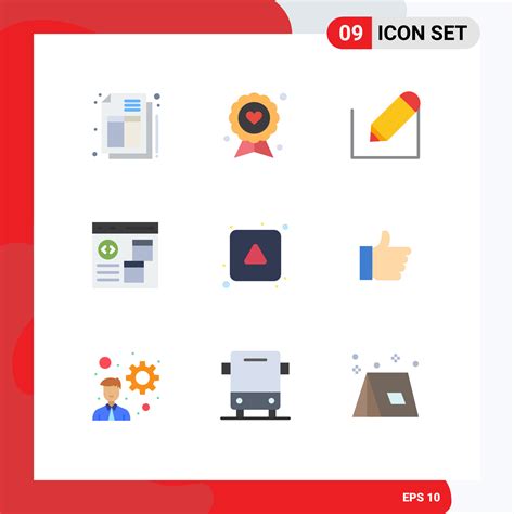 Pictogram Set Of Simple Flat Colors Of Align Develop Pencil Coding App Editable Vector Design