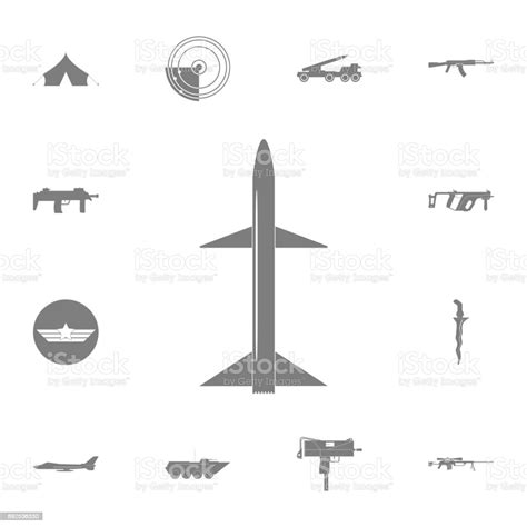 미사일 아이콘입니다 군사 요소 아이콘의 집합입니다 웹사이트 웹 디자인 모바일 응용 프로그램에 대 한 품질의 그래픽 디자인 컬렉션 육군 아이콘 강철에 대한 스톡 벡터 아트 및