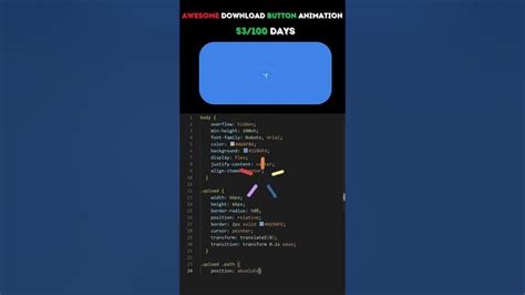 day 053 css download button animation codingisfun html shorts