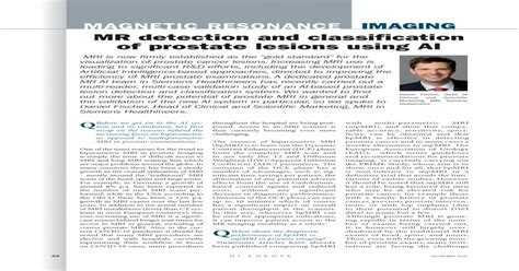Mr Detection And Classification Of Prostate Lesions Using Ai Pdf
