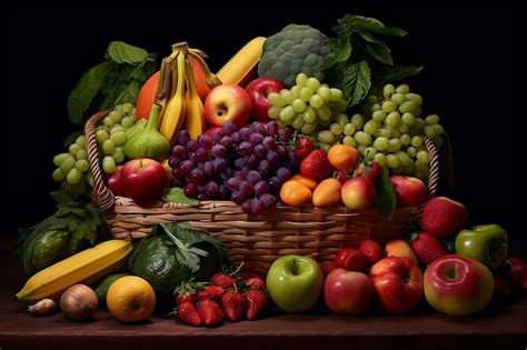 Premium Ai Image Fruits And Vegetables Image Generative Ai