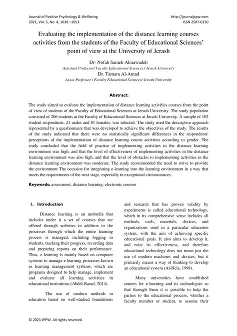 pdf evaluating the implementation of the distance learning courses