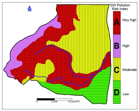 Spatial Distribution Of Simplified Groundwater Pollution Risk Index Map