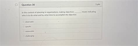 Solved Question 301 ﻿ptsIn the context of planning in | Chegg.com