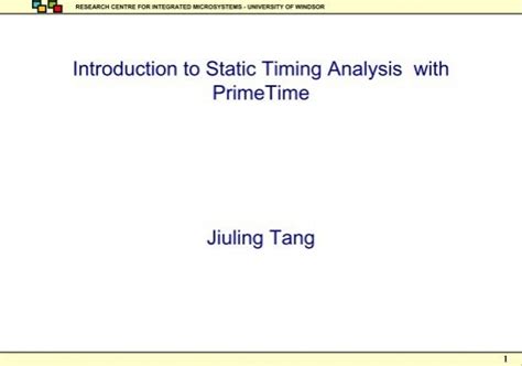 Introduction To Static Timing Analysis With Prime Time Research