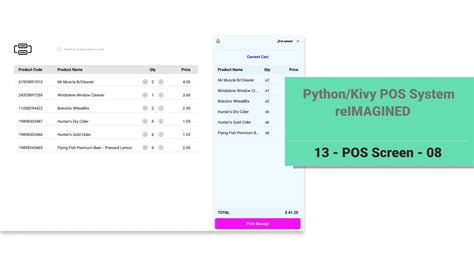python kivy pos system v2 13 pos screen 08 youtube