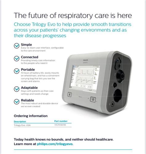 Philips Trilogy Evo Obm Invansive Ventilator Tidal Volume 0 2000 At ₹ 585000 In Mumbai