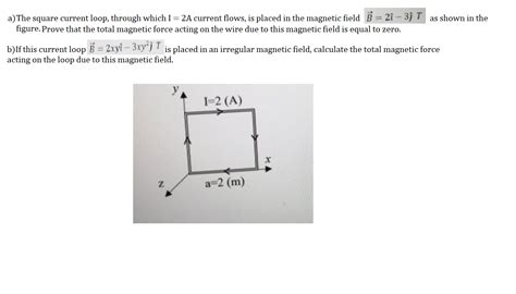 solved a the square current loop through which i 2a