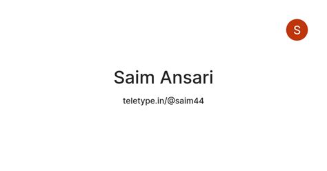 Saim Ansari — Teletype