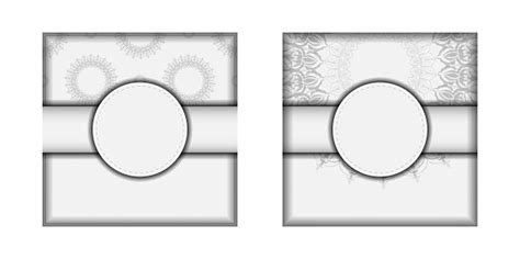 텍스트와 빈티지 장식을위한 장소와 벡터 초대 카드 엽서 디자인 만다라와 흰색 색상 0명에 대한 스톡 벡터 아트 및 기타 이미지 0명 검은색 꽃 식물 Istock