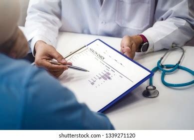 Doctor Explain Health Check Document Male Stock Photo Shutterstock