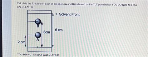 Solved Calculate The Rf Value For Each Of The Spots A And B Indicated Answer