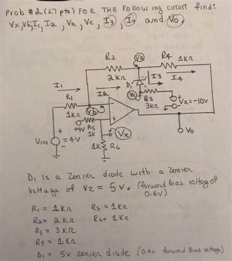 solved for the following circuit find vx vb i1 i2 va