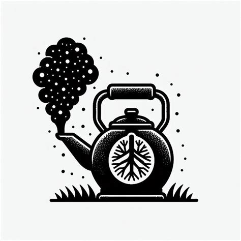 Premium Vector Bronchitis Kettle Silhouette Line Art Vector Illustration On White Background