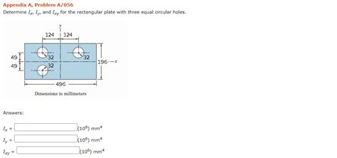 Solved Appendix A Problem A Determine Ix Iy And Ixy Chegg Com