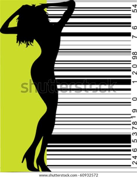 Bar Code Sexy Woman Stock Vector Royalty Free Shutterstock