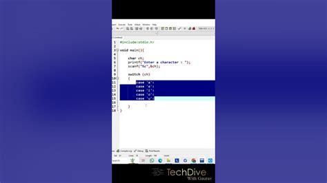 C Program To Check Vowel Or Consonant Using Switch Case Cprogramming