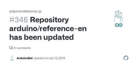 Repository Arduinoreference En Has Been Updated · Issue 346 · Arduinoreference Jp · Github
