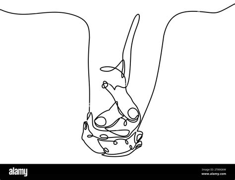 Friendship And Love Concept Between Man And Woman Continuous Line