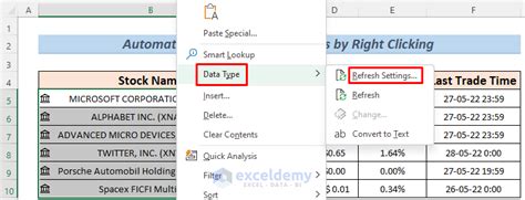 How To Automatically Update Stock Prices In Excel 3 Methods