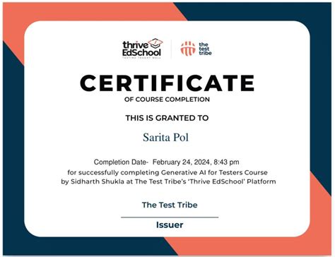 Thetesttribe Generativeai Certificationcompleted Aiinnovation Sarita Pol