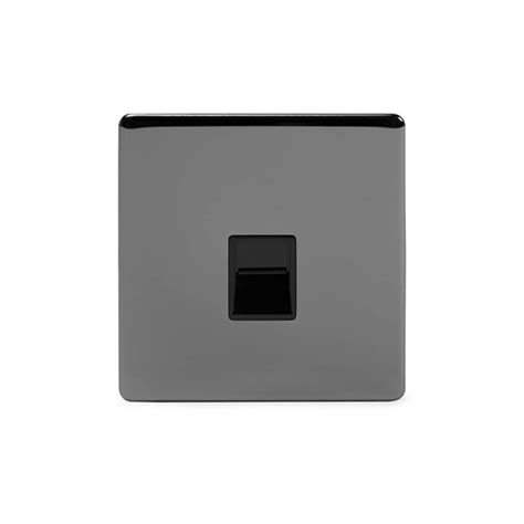 Telephone Master Socket Screwless Black Nickel Noble