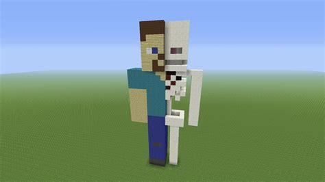 Minecraft Tutorial How To Build A Steve Anatomy Statue Youtube