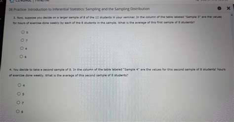 Solved Practice Introduction To Inferential Statistics Chegg