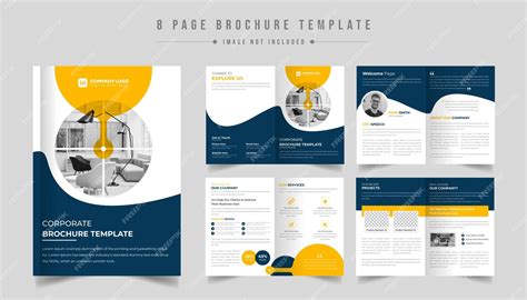 비즈니스 Bifold 브로셔 디자인 또는 기업 회사 프로필 책자 카탈로그 템플릿 프리미엄 벡터