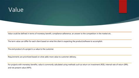 Value Driven Delivery Pptx