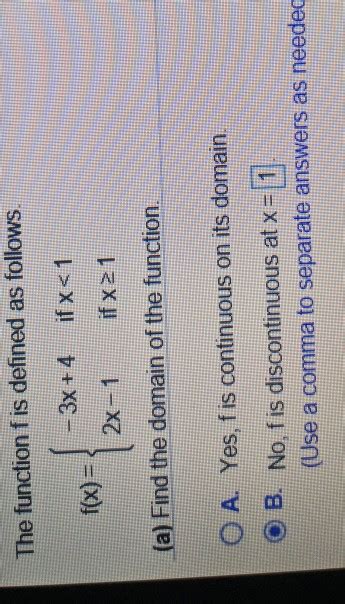 solved the function f is defined as follows 3x 4 ifx