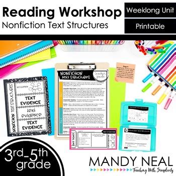 Nonfiction Text Structures Reading Workshop Unit Task Cards Assessments