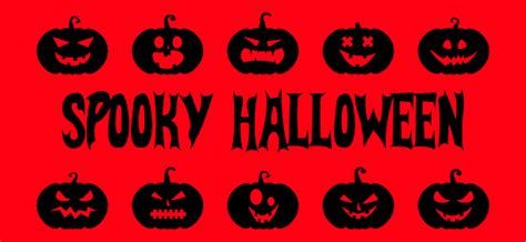 무서운 호박 얼굴 벡터 세트 으스스한 소름 끼치는 얼굴 아이콘 할로윈에 대 한 벡터 일러스트 레이 션 호박 빨간 배경의 할로윈 으스스한 장면 10월에 대한 스톡 벡터 아트