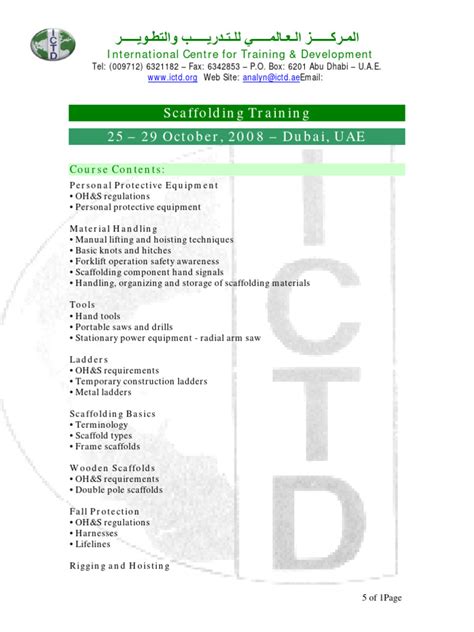 Scaffolding Training Pdf Scaffolding United Arab Emirates